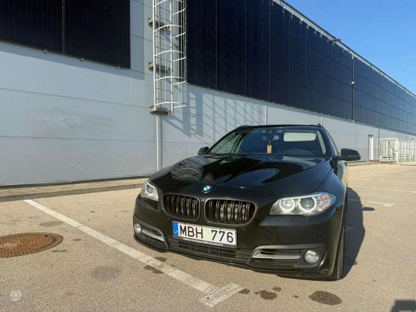 Black BMW 520 2014 in Panevezys, with an engine capacity of 2.00 L and mileage of 338 thousand km for 11700 €, photo 1 on AUTOMOTO.COM.LV