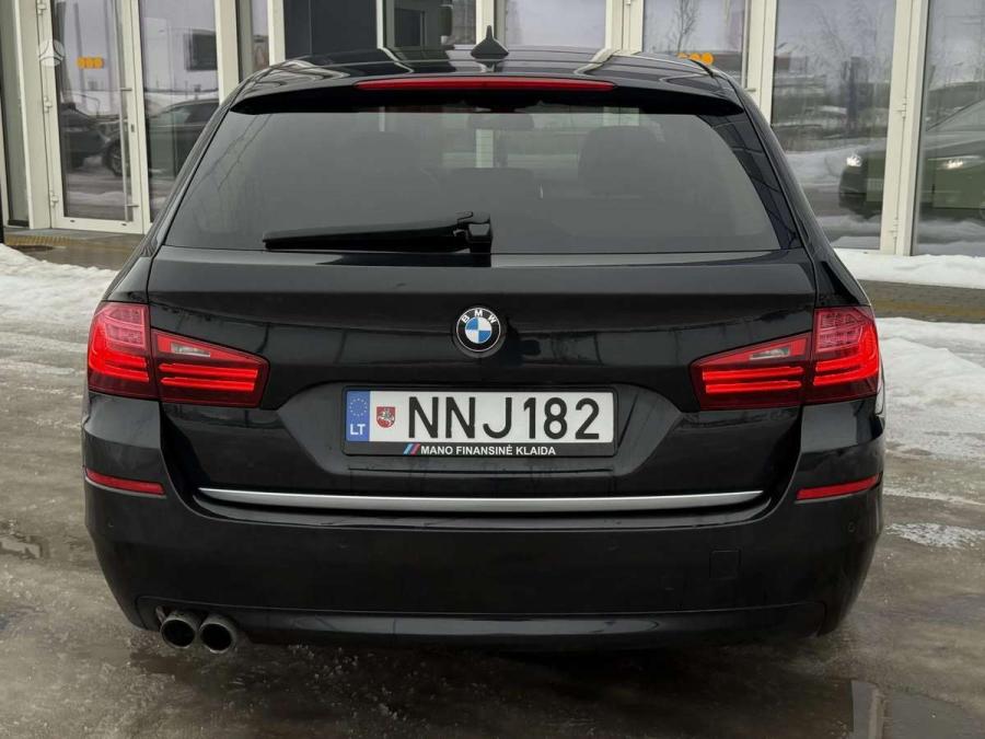 Black BMW 520 2014 in Vilnius, with an engine capacity of 2.00 L and mileage of 276 thousand km for 6900 €, photo 6 on AUTOMOTO.COM.LV