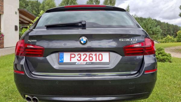 Black BMW 520 2015 in Ignalina, with an engine capacity of 2.99 L and mileage of 283 thousand km for 11200 €, photo 6 on AUTOMOTO.COM.LV