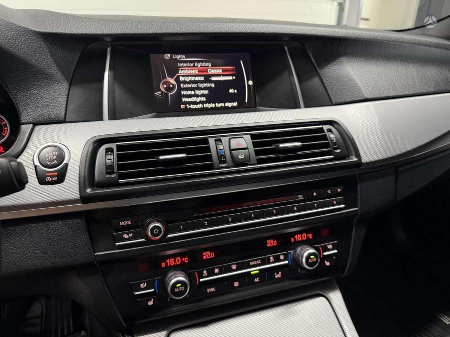 Черный БМВ 520 2015 в Утена, объемом двигателя 2.00 л и пробегом 310 тыс. км за 11950 €, фото 12 на AUTOMOTO.COM.LV