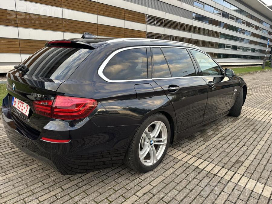 Black BMW 520 2015 in Riga, with an engine capacity of 2.00 L and mileage of 318 thousand km for 11750 €, photo 6 on AUTOMOTO.COM.LV