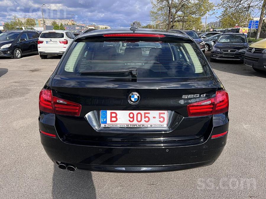 Black BMW 520 2016 in Riga, with an engine capacity of 2.00 L and mileage of 254 thousand km for 3200 €, photo 5 on AUTOMOTO.COM.LV