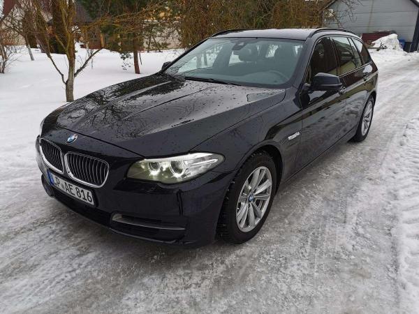 Black BMW 520 2016 in Sakiai, with an engine capacity of 2.00 L and mileage of 380 thousand km for 9200 €, photo 6 on AUTOMOTO.COM.LV