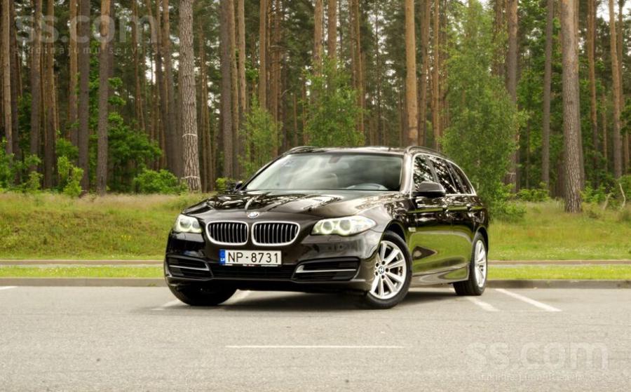 Black BMW 520 2016 in Riga, with an engine capacity of 2.00 L and mileage of 268 thousand km for 11490 €, photo 1 on AUTOMOTO.COM.LV
