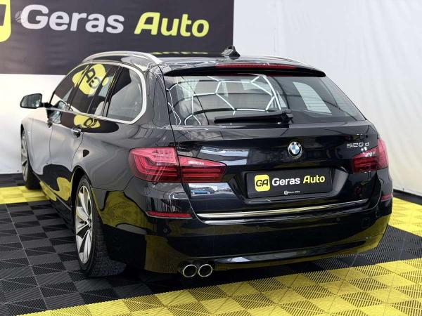 Black BMW 520 2017 in Vilnius, with an engine capacity of 2.00 L and mileage of 334 thousand km for 10500 €, photo 7 on AUTOMOTO.COM.LV