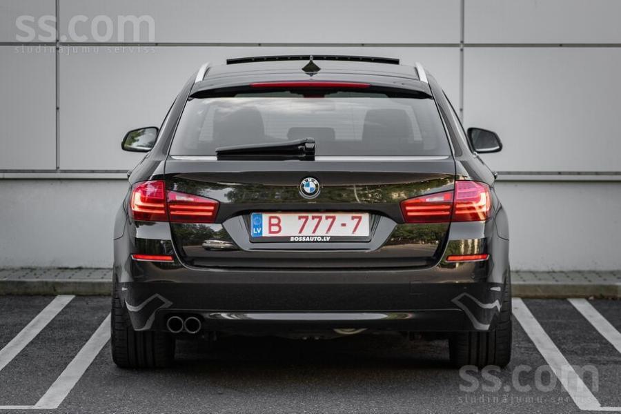 Black BMW 520 2017 in Riga, with an engine capacity of 2.00 L and mileage of 231 thousand km for 12250 €, photo 6 on AUTOMOTO.COM.LV