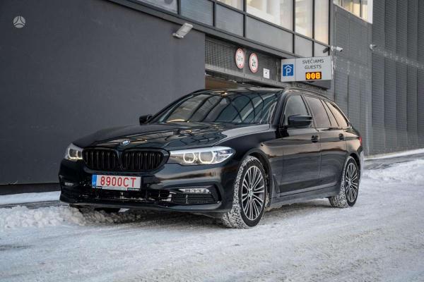 Black BMW 520 2018 in Vilnius, with an engine capacity of 2.00 L and mileage of 209 thousand km for 17350 €, photo 1 on AUTOMOTO.COM.LV