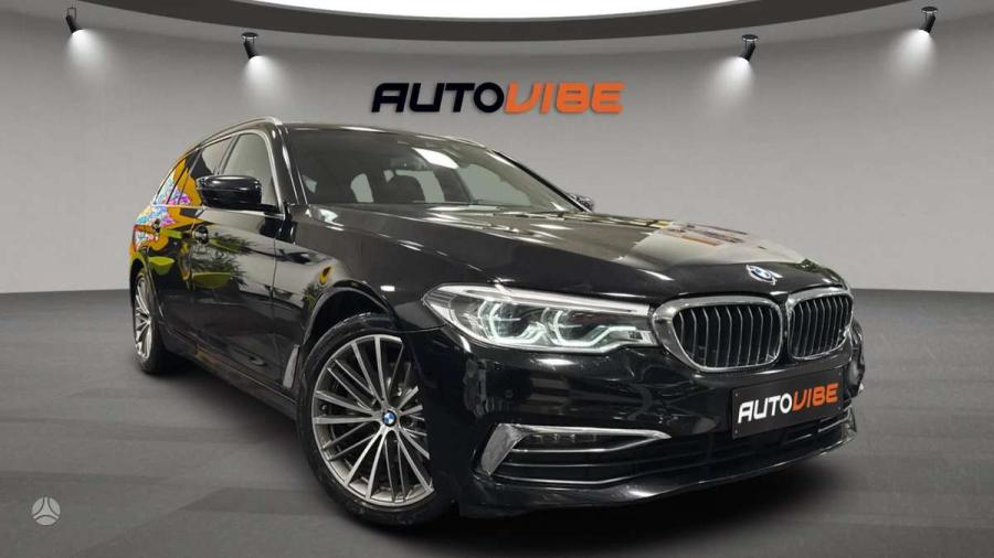 Black BMW 520 2018 in Vilnius, with an engine capacity of 2.00 L and mileage of 245 thousand km for 21555 €, photo 6 on AUTOMOTO.COM.LV