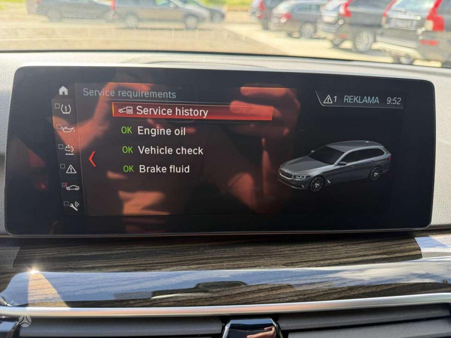 Black BMW 520 2018 in Utena, with an engine capacity of 2.00 L and mileage of 188 thousand km for 18900 €, photo 16 on AUTOMOTO.COM.LV