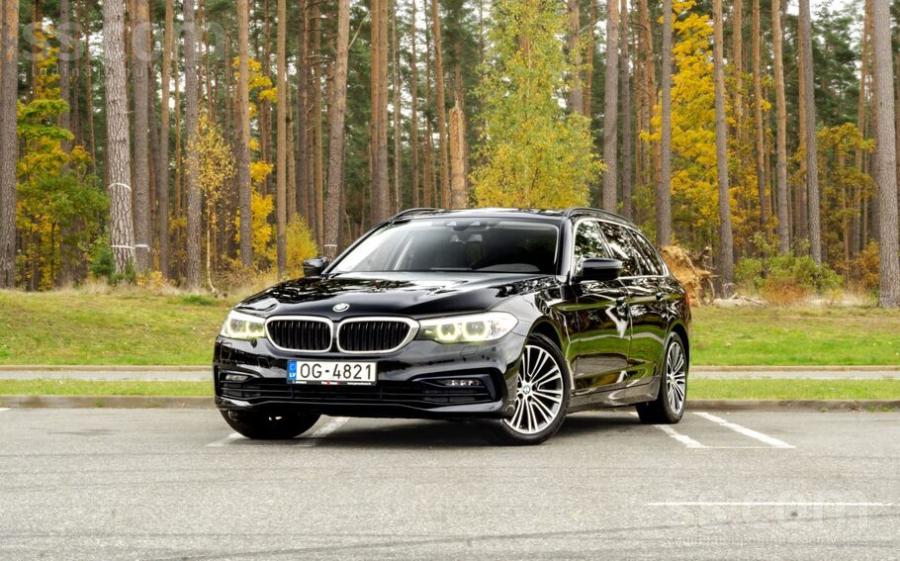 Black BMW 520 2018 in Riga, with an engine capacity of 2.00 L and mileage of 207 thousand km for 17990 €, photo 1 on AUTOMOTO.COM.LV
