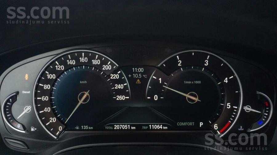 Black BMW 520 2018 in Riga, with an engine capacity of 2.00 L and mileage of 207 thousand km for 17990 €, photo 25 on AUTOMOTO.COM.LV