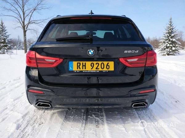 Black BMW 520 2019 in Klaipeda, with an engine capacity of 2.00 L and mileage of 257 thousand km for 21175 €, photo 5 on AUTOMOTO.COM.LV