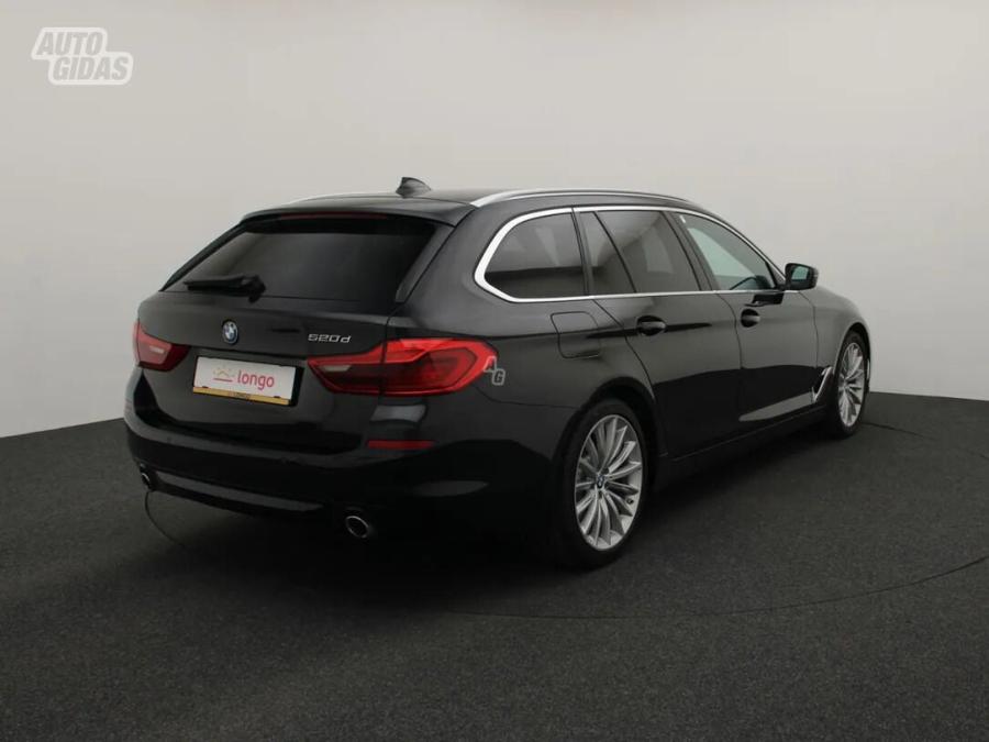 Black BMW 520 2019 in Vilnius, with an engine capacity of 2.00 L and mileage of 146 thousand km for 20999 €, photo 9 on AUTOMOTO.COM.LV