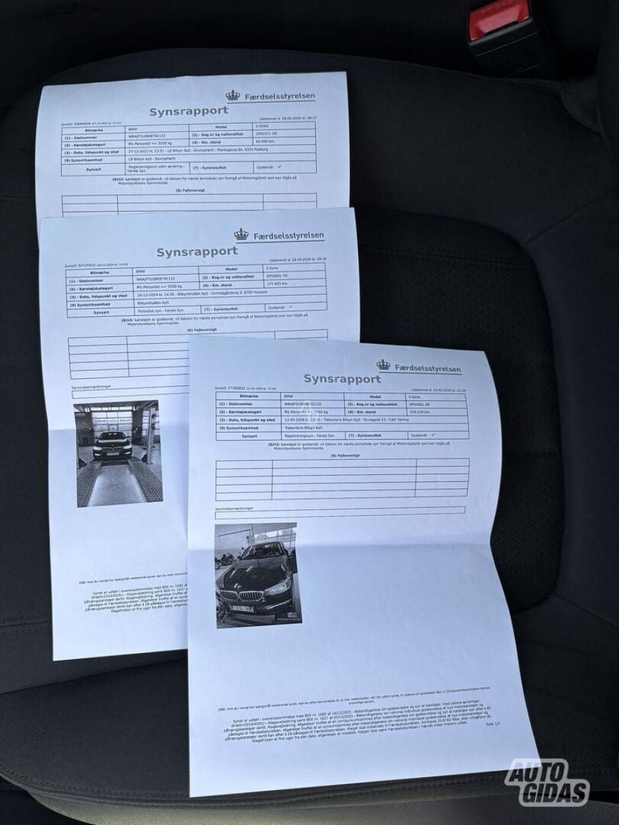 Black BMW 520 2019 in Kaunas, with an engine capacity of 2.00 L and mileage of 262 thousand km for 14300 €, photo 37 on AUTOMOTO.COM.LV