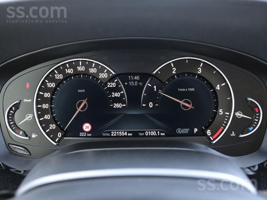 Black BMW 520 2019 in Riga, with an engine capacity of 2.00 L and mileage of 221 thousand km for 18900 €, photo 24 on AUTOMOTO.COM.LV