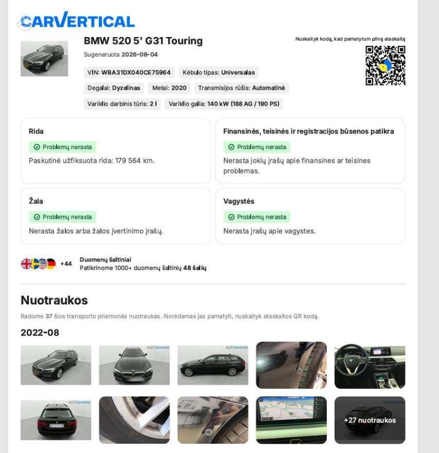 Черный БМВ 520 2020 в Мажейкяй, объемом двигателя 2.00 л и пробегом 180 тыс. км за 20950 €, фото 35 на AUTOMOTO.COM.LV