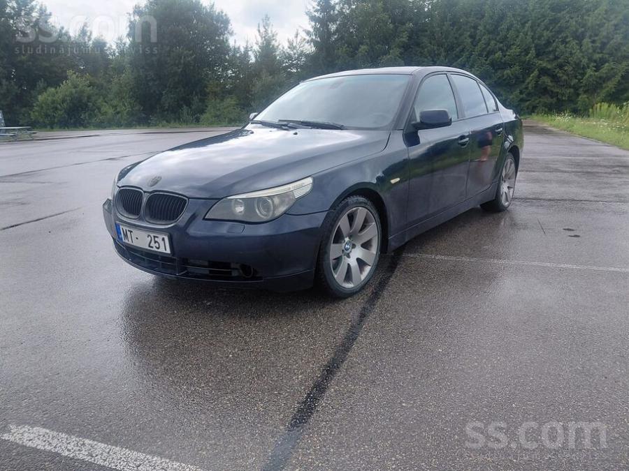 Blue BMW 520 2004 in Riga, with an engine capacity of 2.20 L and mileage of 0 thousand km for 2300 €, photo 1 on AUTOMOTO.COM.LV