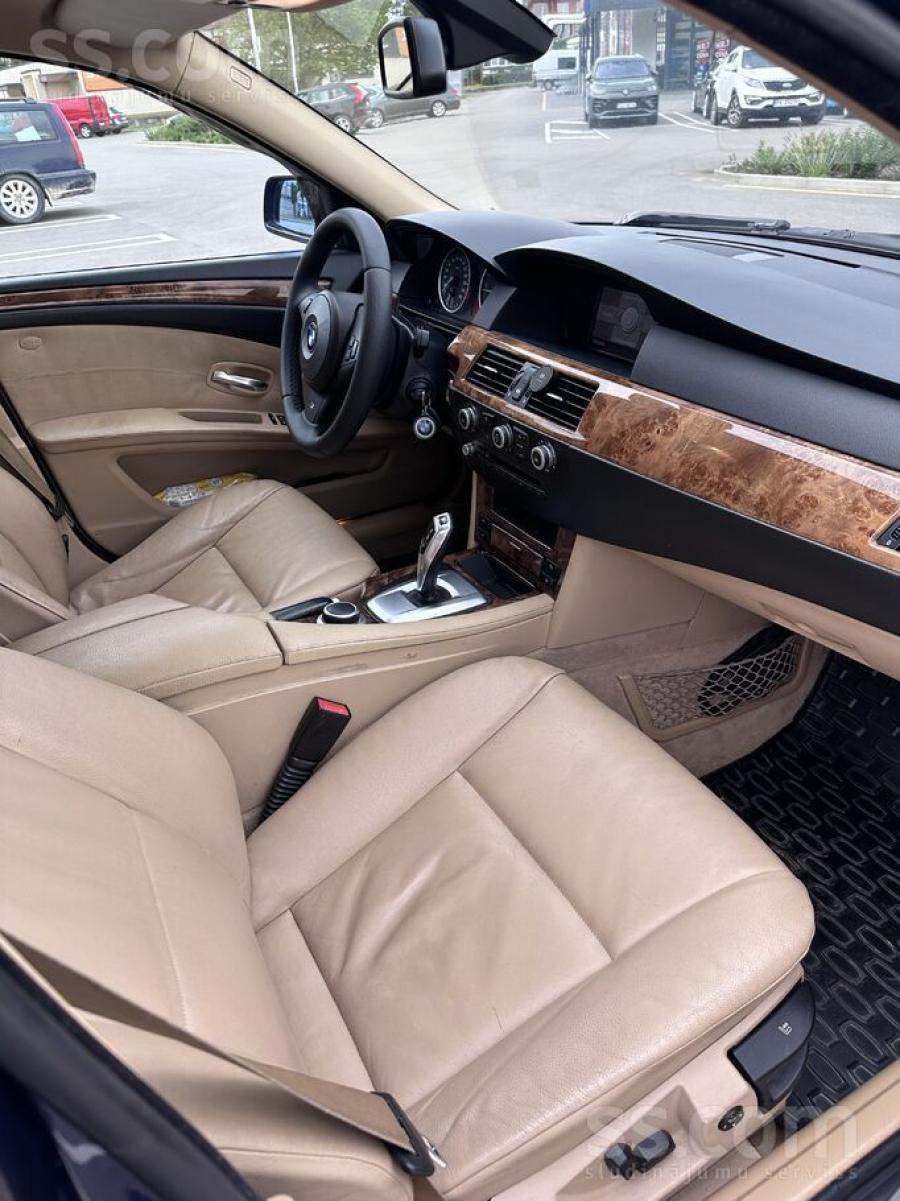 Blue BMW 520 2008 in Bauska, with an engine capacity of 2.00 L and mileage of 348 thousand km for 4500 €, photo 9 on AUTOMOTO.COM.LV