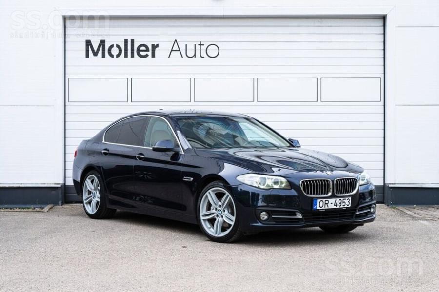 Blue BMW 520 2015 in Riga, with an engine capacity of 2.00 L and mileage of 153 thousand km for 14450 €, photo 3 on AUTOMOTO.COM.LV