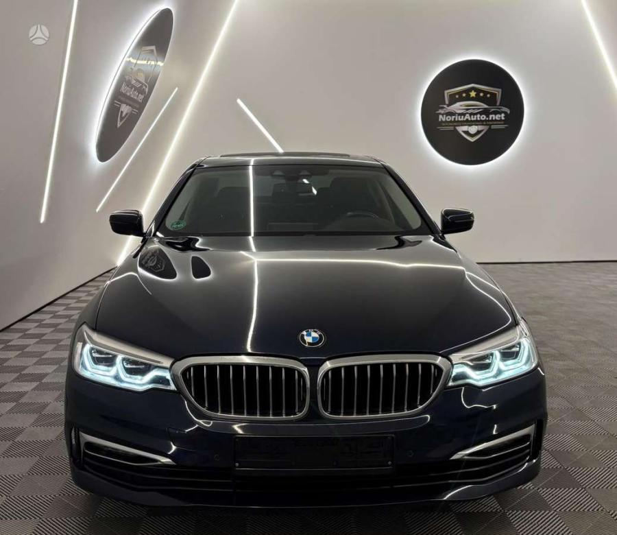 Blue BMW 520 2019 in Marijampole, with an engine capacity of 2.00 L and mileage of 321 thousand km for 17650 €, photo 13 on AUTOMOTO.COM.LV