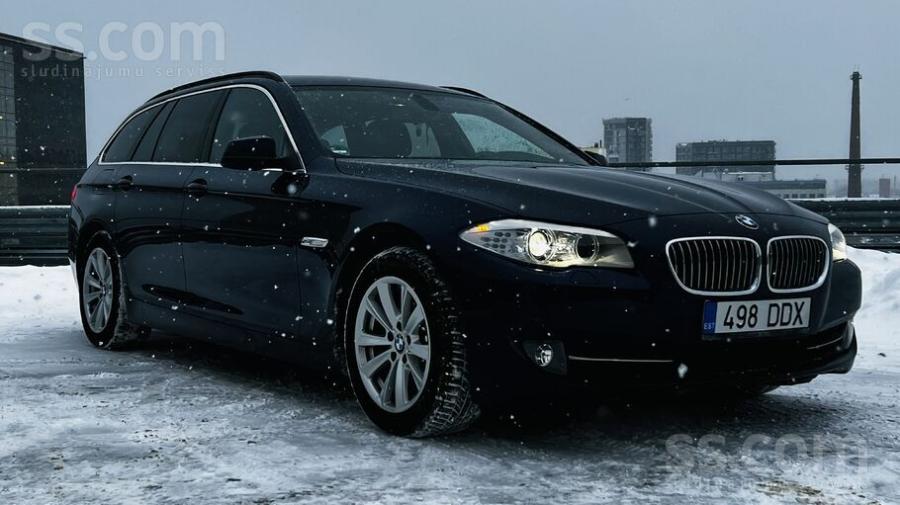 Blue BMW 520 2012 in Tallinn, with an engine capacity of 2.00 L and mileage of 253 thousand km for 10111 €, photo 1 on AUTOMOTO.COM.LV