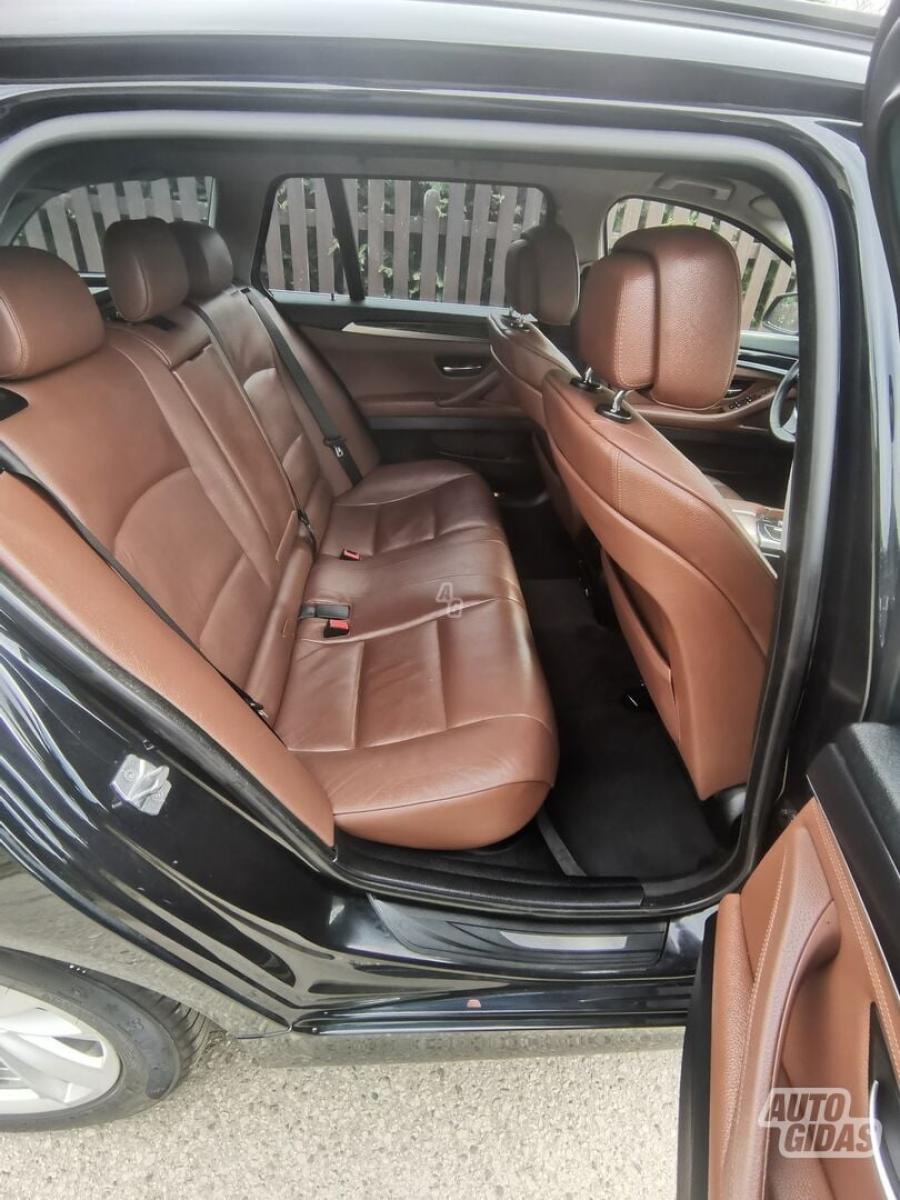 Blue BMW 520 2013 in Vilnius, with an engine capacity of 2.00 L and mileage of 353 thousand km for 7900 €, photo 13 on AUTOMOTO.COM.LV