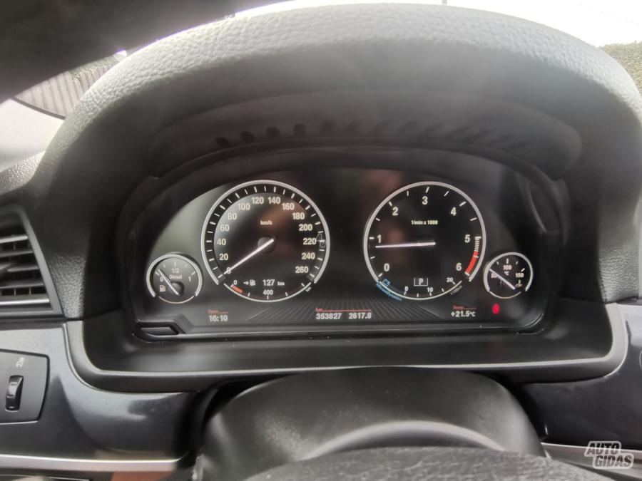 Blue BMW 520 2013 in Vilnius, with an engine capacity of 2.00 L and mileage of 353 thousand km for 7900 €, photo 17 on AUTOMOTO.COM.LV