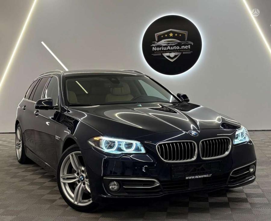 Blue BMW 520 2014 in Marijampole, with an engine capacity of 2.00 L and mileage of 223 thousand km for 11950 €, photo 1 on AUTOMOTO.COM.LV