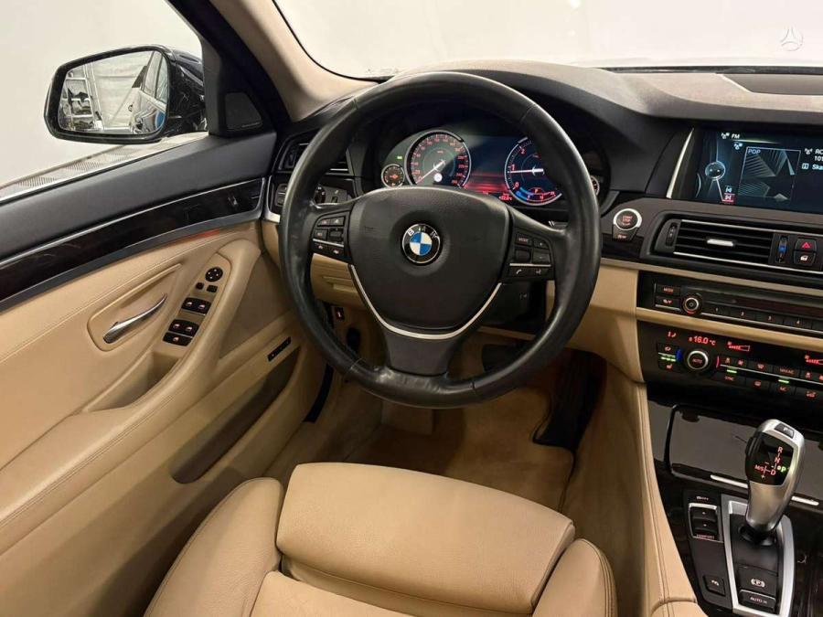 Blue BMW 520 2014 in Marijampole, with an engine capacity of 2.00 L and mileage of 223 thousand km for 11950 €, photo 14 on AUTOMOTO.COM.LV