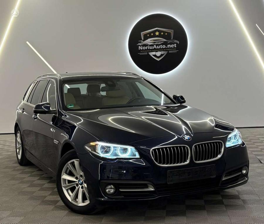 Blue BMW 520 2015 in Marijampole, with an engine capacity of 2.00 L and mileage of 225 thousand km for 9650 €, photo 1 on AUTOMOTO.COM.LV