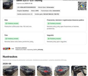 Zils BMW 520 2018 Viļņa, ar dzinēja tilpumu 2.00 L un nobraukumu 199 tūkst. km par 17700 €, foto 13 vietnē AUTOMOTO.COM.LV