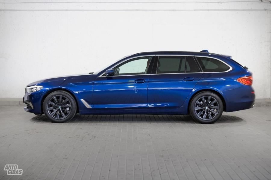 Blue BMW 520 2019 in Vilnius, with an engine capacity of 2.00 L and mileage of 217 thousand km for 19771 €, photo 5 on AUTOMOTO.COM.LV
