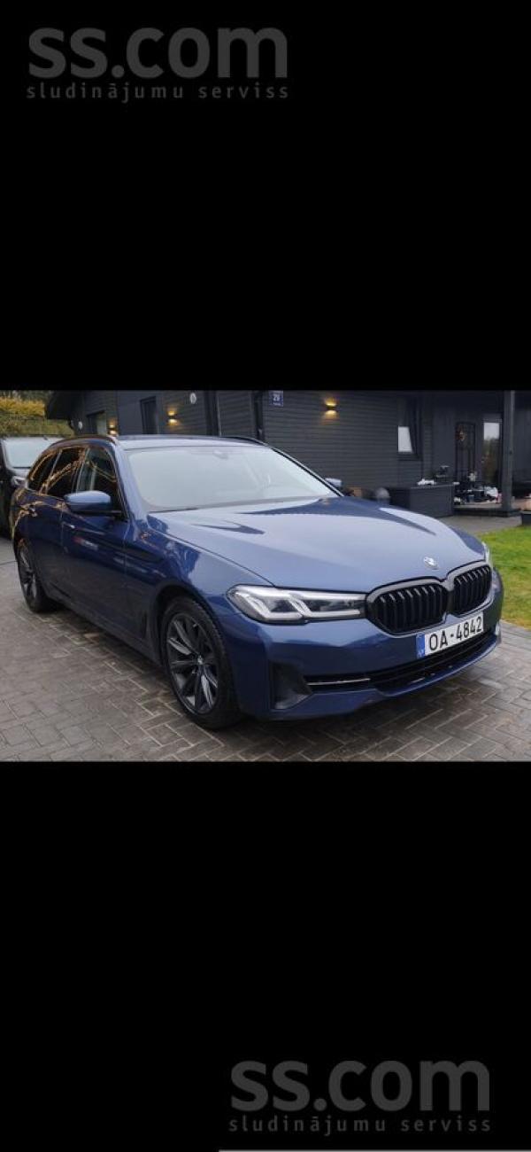 Blue BMW 520 2021 in Riga, with an engine capacity of 2.00 L and mileage of 194 thousand km for 25500 €, photo 1 on AUTOMOTO.COM.LV
