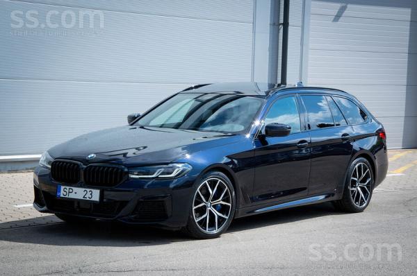 Blue BMW 520 2022 in Riga, with an engine capacity of 2.00 L and mileage of 94 thousand km for 33000 €, photo 1 on AUTOMOTO.COM.LV