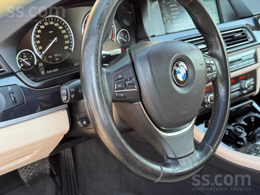 Brown BMW 520 2013 in Riga, with an engine capacity of 2.00 L and mileage of 269 thousand km for 9400 €, photo 19 on AUTOMOTO.COM.LV
