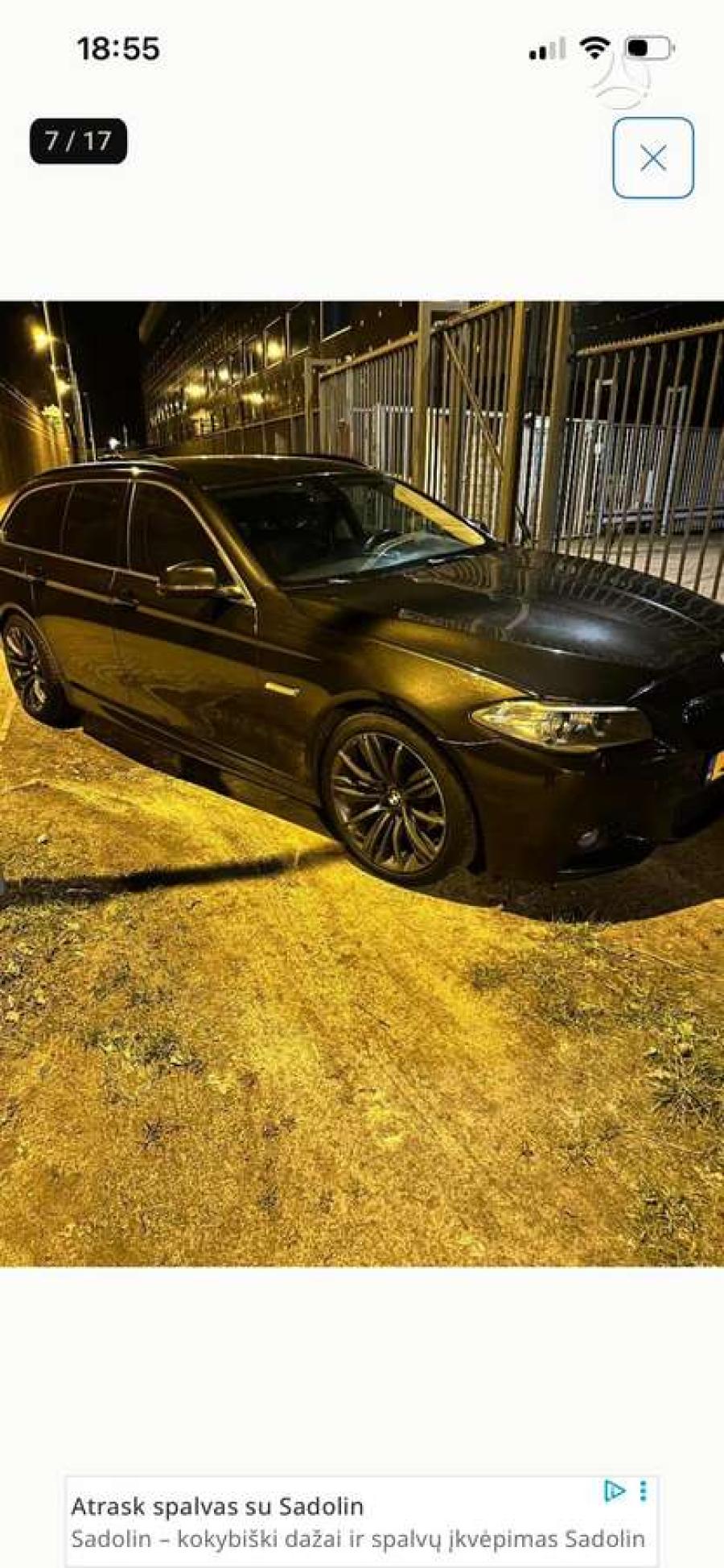 Brown BMW 520 2016 in Ukmerge, with an engine capacity of 2.00 L and mileage of 300 thousand km for 6200 €, photo 6 on AUTOMOTO.COM.LV