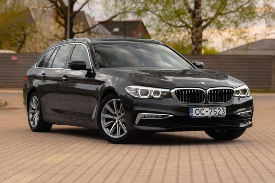 Brown BMW 520 2017 in Riga, with an engine capacity of 2.00 L and mileage of 216 thousand km for 18900 €, photo 1 on AUTOMOTO.COM.LV