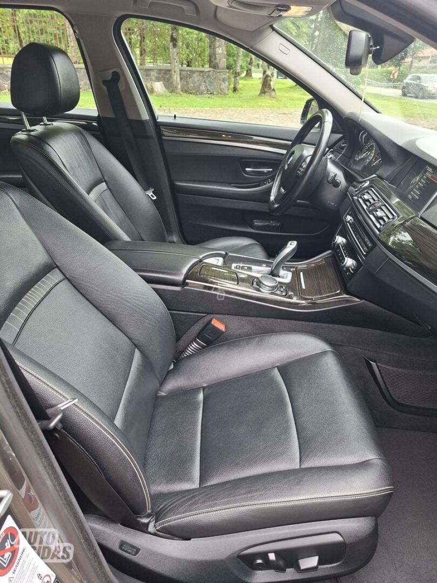Green BMW 520 2014 in Vilnius, with an engine capacity of 2.00 L and mileage of 172 thousand km for 11300 €, photo 12 on AUTOMOTO.COM.LV