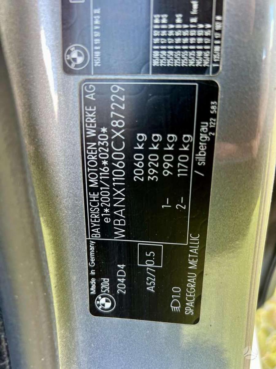 Pelēks BMW 520 2007 Kauņa, ar dzinēja tilpumu 0.00 L un nobraukumu 249 tūkst. km par 4550 €, foto 23 vietnē AUTOMOTO.COM.LV