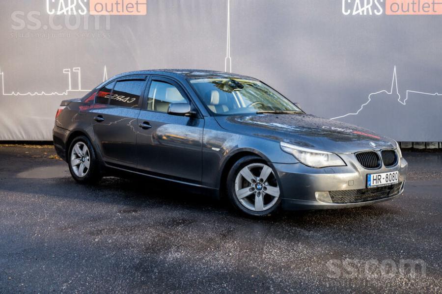 Grey BMW 520 2008 in Riga, with an engine capacity of 2.00 L and mileage of 360 thousand km for 4990 €, photo 3 on AUTOMOTO.COM.LV
