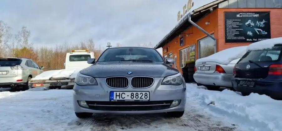 Grey BMW 520 2008 in Valmiera, with an engine capacity of 2.00 L and mileage of 372 thousand km for 4200 €, photo 8 on AUTOMOTO.COM.LV