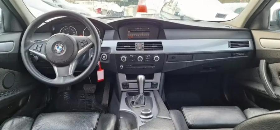 Grey BMW 520 2008 in Valmiera, with an engine capacity of 2.00 L and mileage of 372 thousand km for 4200 €, photo 9 on AUTOMOTO.COM.LV