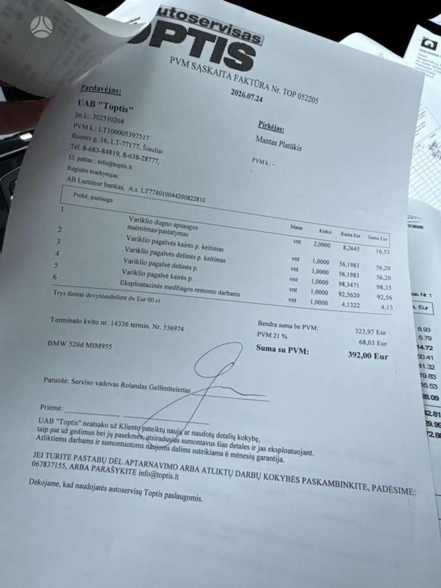 Grey BMW 520 2015 in Kaunas, with an engine capacity of 2.00 L and mileage of 227 thousand km for 13400 €, photo 41 on AUTOMOTO.COM.LV
