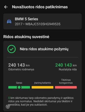 Grey BMW 520 2017 in Jonava, with an engine capacity of 2.00 L and mileage of 240 thousand km for 18250 €, photo 47 on AUTOMOTO.COM.LV