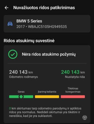 Grey BMW 520 2017 in Jonava, with an engine capacity of 2.00 L and mileage of 240 thousand km for 17770 €, photo 45 on AUTOMOTO.COM.LV