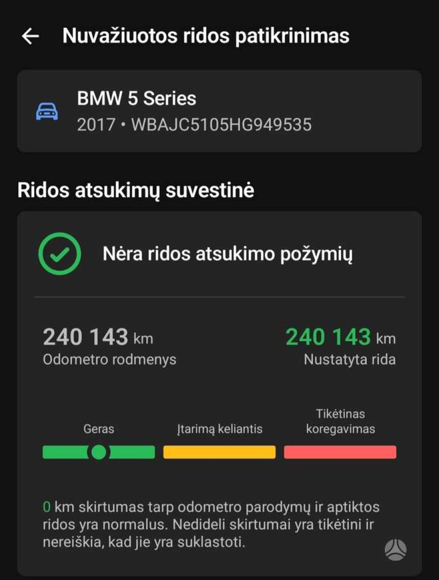 Grey BMW 520 2017 in Jonava, with an engine capacity of 2.00 L and mileage of 240 thousand km for 17770 €, photo 45 on AUTOMOTO.COM.LV