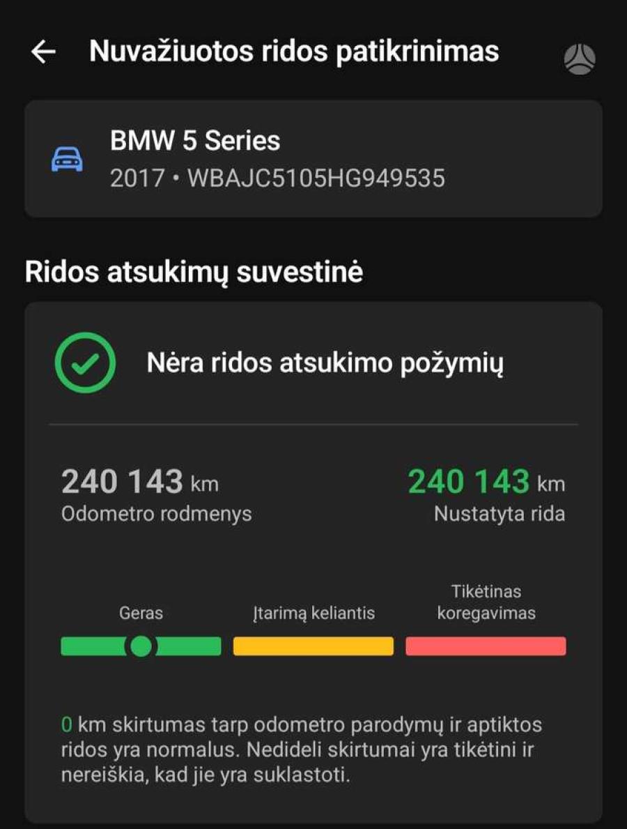 Grey BMW 520 2017 in Jonava, with an engine capacity of 2.00 L and mileage of 240 thousand km for 17950 €, photo 46 on AUTOMOTO.COM.LV