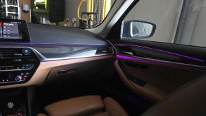 Grey BMW 520 2018 in Vilnius, with an engine capacity of 2.00 L and mileage of 284 thousand km for 16900 €, photo 30 on AUTOMOTO.COM.LV