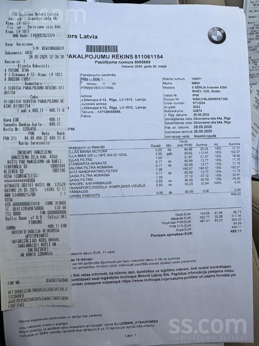 Pelēks BMW 520 2022 Rīga, ar dzinēja tilpumu 2.00 L un nobraukumu 57 tūkst. km par 29900 €, foto 30 vietnē AUTOMOTO.COM.LV