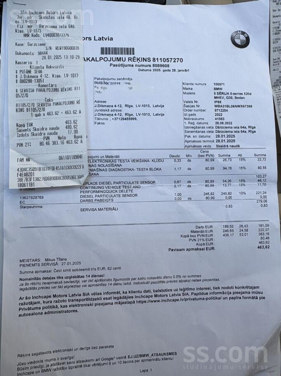 Pelēks BMW 520 2022 Rīga, ar dzinēja tilpumu 2.00 L un nobraukumu 57 tūkst. km par 29900 €, foto 32 vietnē AUTOMOTO.COM.LV